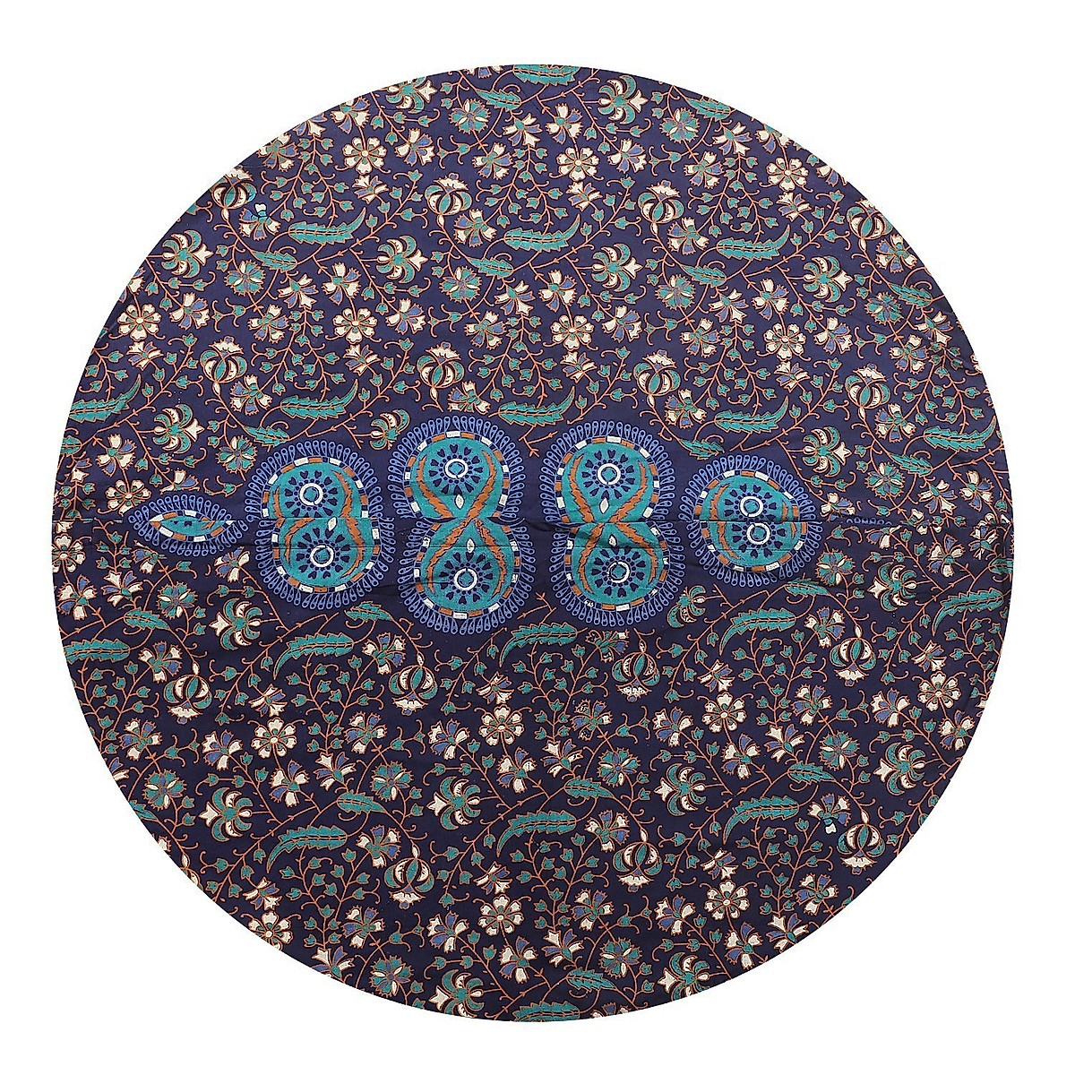 ANJANIYA - 32" Peacock Mandala Bohemian Yoga Meditation Floor Pillow Cover Comfortable Home Car Bed Sofa Cushion Couch Seating Large Zipped Throw (32 inches, Blue Green)