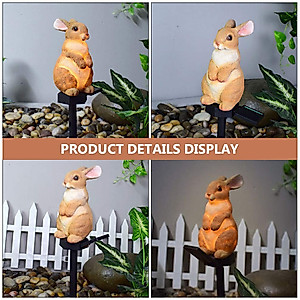 Mobestech Garden Solar Lights Outdoor Bunny Rabbit Garden Stake Yard Art Lawn Sign Outdoor Patio Home Decor for Thanksgiving Xmas Holiday Party
