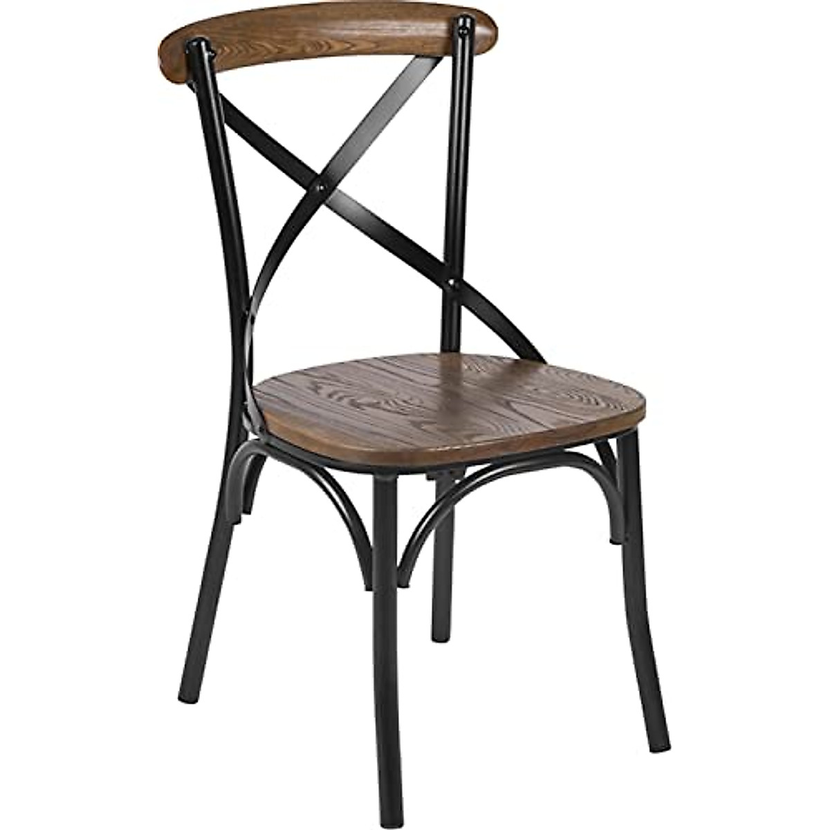 Flash Furniture Advantage X-Back Chair with Metal Bracing and Fruitwood Seat