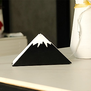 Paper Napkin Holder Freestanding Tissue Dispenser for Kitchen Countertops, Dining, Picnic Table, Cast Iron, Black, Snow Mountain