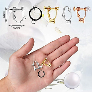 Hicarer 10 Pairs Clip on Earring Converter Non Pierced Earrings Components with Post for Non-Pierced Ears, with 12 Pairs Comfort Earring Pads for Women
