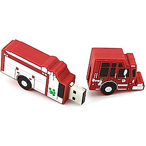 128GB USB 2.0 Flash Drive Novelty Cute Fire Fighting Truck Shaped Cartoon Pen Drive Thumb Drive Memory Stick Pendrive