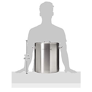 Gas One Fryer Pot 32 quart - All Purpose - Stainless Steel Tri-Ply Bottom with All Purpose Pot Deep Fryer Steam & Boiling Basket