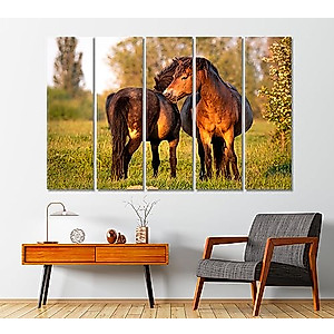 Pair of Exmoor Ponies Canvas Print 1 Panel / 36x24 inches