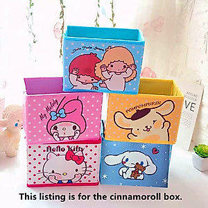 Kerr's Choice Collapsible Storage Bin Kawaii Storage Box Blue Foldable Baskets | Kawaii Office Desk Room Decoration Cute Room Decor