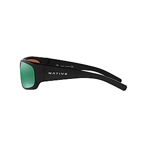 Native Men's XD9030 Versa SV Polarized Rectangular Sunglasses, Matte Black/Green Reflex, 62mm