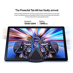 SAMSUNG 2022 Galaxy Tab A8 10.5” Inch 32 GB Wi-Fi Android 11 Touchscreen International Tablet Bundle – MDTec Hard Back Tri-Fold Stand Cover Case and 64GB microSD Card [Gray]