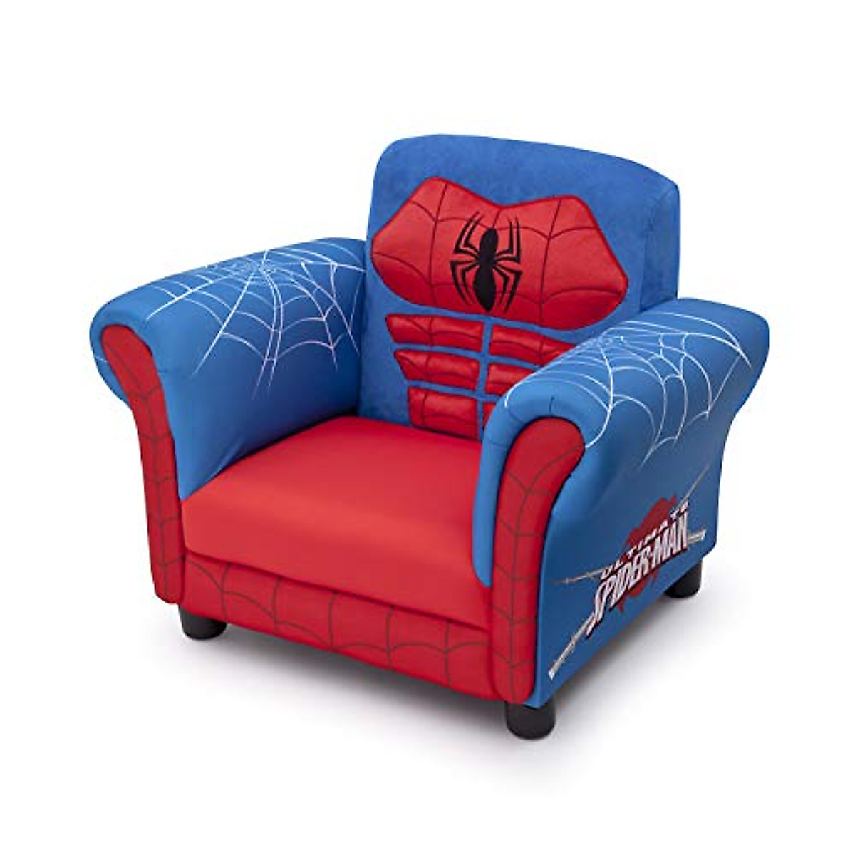 Delta Children Figural Upholstered Chair, Marvel Spider-Man (Blue, Red)