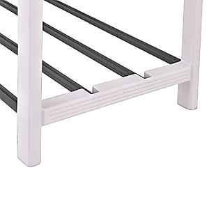 Moxeay 4-Tier Shoe Rack Storage Organizer Stackable Shoe Shelf Freestanding Shoe Rack for Entryway Hallway, Closet, Bedroom, Hold Up to 12 Pairs of Shoes, 24.4"x7.48"x24.4"