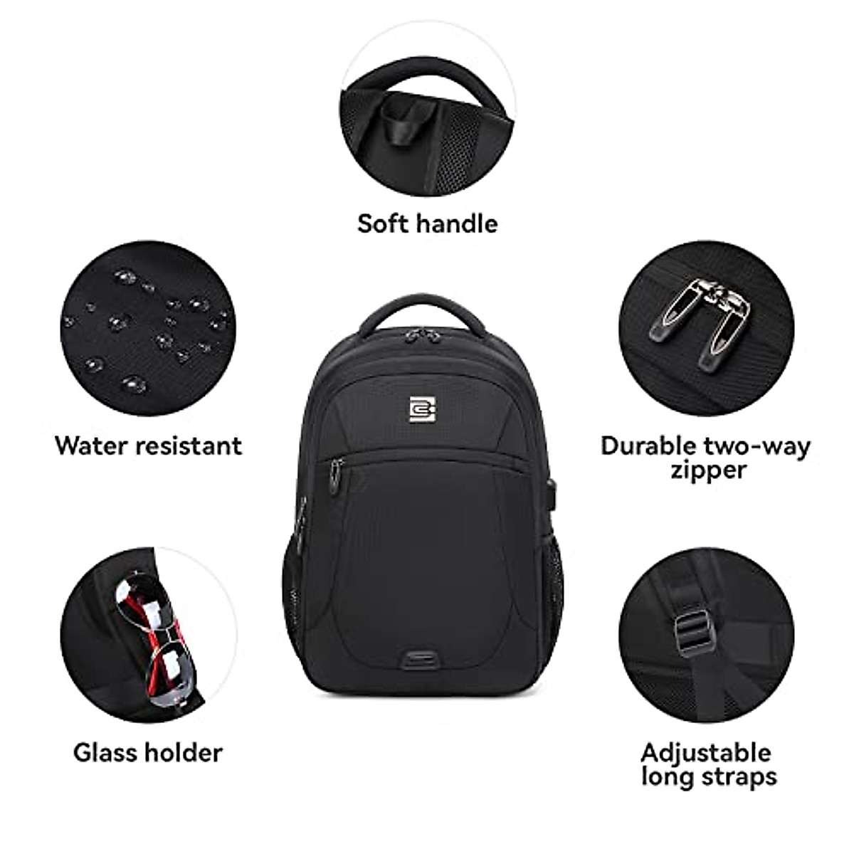 BOUYOTA Business Backpack, Travel Laptop Backpack, Travel Laptop Backpack 15.6 Inch with USB Charging Port, Anti Theft Business Laptop Backpack, Travel Laptop Backpack Professional, Laptop Backpack