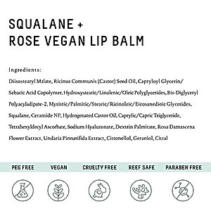 Biossance Squalane + Rose Vegan Lip Balm, 10g