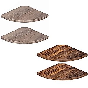 HOMCENES Corner Shelf Wall Mount, Corner Floating Shelves, Set of 2 Corner Wall Shelf Organizer, Storage and Display for Bathroom Kitchen Living Room Bedroom, for TV Accessories, Speaker, Cable Box,