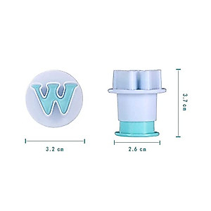 Nuoda Alphabet Letters, 26pcs Uppercase Letters Fondant Cake Biscuit Mold,Cake Decorating Tools, Cookie Stamp Impress,Embosser Cutter, DIY Sugar Craft Cookies Plunger-Plastic (Uppercase Letters)