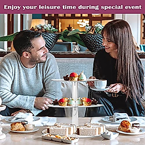 3 Tiers Round Cupcake Stand, Acrylic Cake Stand Cupcake Holder Serving Stand Macaron Display Rack Cookie Candy Buffet Desserts Platter for Baby Shower, Birthday Party, Wedding, Party by Greatstar