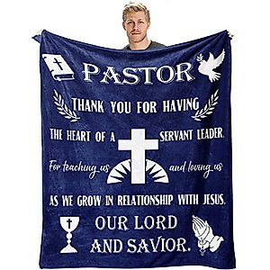 Muxuten Pastor Appreciation Gifts Blanket 60"X50" - Pastor Gifts for Men - Gifts for Pastor - Christian Gifts for Men - Inspirational Pastor Gifts for Men - Birthday Religious Gift Ideas for Pastor