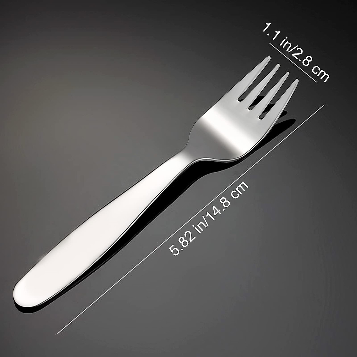 VANRA Premium 18/8 Stainless Steel Children Cutlery Set 5.8-inch Kids Dinner Forks Set 4 Pieces Silverware Flatware Utensil Set for Home School (4 Forks)