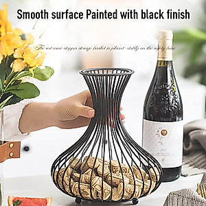 Shikha Wine Cork Holder,Cork Storage Display Wine Stopper Table Cork Container for Decoration(Matte black)