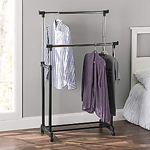 Sunbeam Double Hanging Garment Rack with Wheels