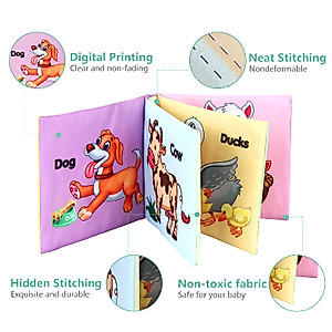 Koo-dib Baby Books, Soft Baby Book,Cloth Baby Books,Baby Books 0-6 Months, Cloth Baby Books,Infant Books,Soft Books for Babies,Best Baby Books, Pack of 6 Books for Baby,Size: 4x4 inch,Soft Baby Book