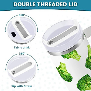 ARGTILDN 30 oz Tumbler Broccoli Vegetable Insulated Travel Mug with Handle and Straw Lid Stainless Steel Vacuum Coffee Cup Tea Beverage Container Water Bottles for Car Sports office