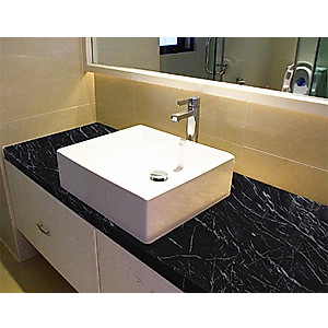 UPREDO Marble Effect Paper Adhesive Granite Look Vinyl Film Countertop Peel Stick Shelf Liners 15.8in by 79in