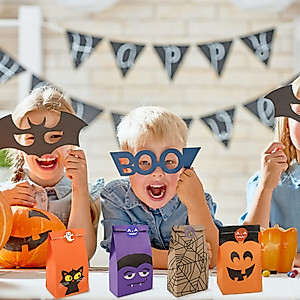 Rulyyo Halloween Trick or Treat Goody Gags Gift Bags, 8 Design, 40 PCS Halloween Treat Bags Party Favor Candy Bags