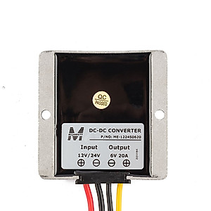 uxcell Power Voltage Converter DC12V/24V to DC6V 20A 120W Waterproof Voltage Convert Transformer