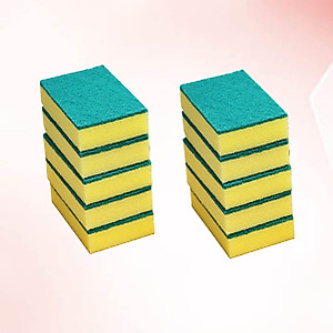 Cabilock Multifunctional Cleaning Sponges Set Scouring Pads for Kitchen Bathroom 10pcs/box