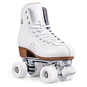 PAPAISON Roller Skates for Women and Girls, Deluxe 2 Layer Microfiber Leather Double Row-Classic Roller Skates for Men, Professional Outdoor Indoor Quad-Skates for Kids & Adults