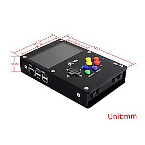 waveshare GamePi43 Portable Video Game Console Compatible with Raspberry Pi B+/2B/3B/3B+ 4.3inch IPS Display 800×480 Pixels Raspberry Pi 3B+ Included