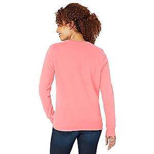 Amazon Essentials Women's French Terry Fleece Crewneck Sweatshirt (Available in Plus Size), Coral Pink, X-Large