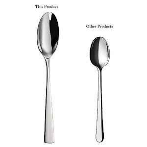 6 Pieces large Soup Spoons, Stainless Steel Spoon Premium Food Grade Large Dinner Spoons Unique Large Capacity Spoon Head Design can Accommodate more Food, Can Also be used as a Family Serving Spoon