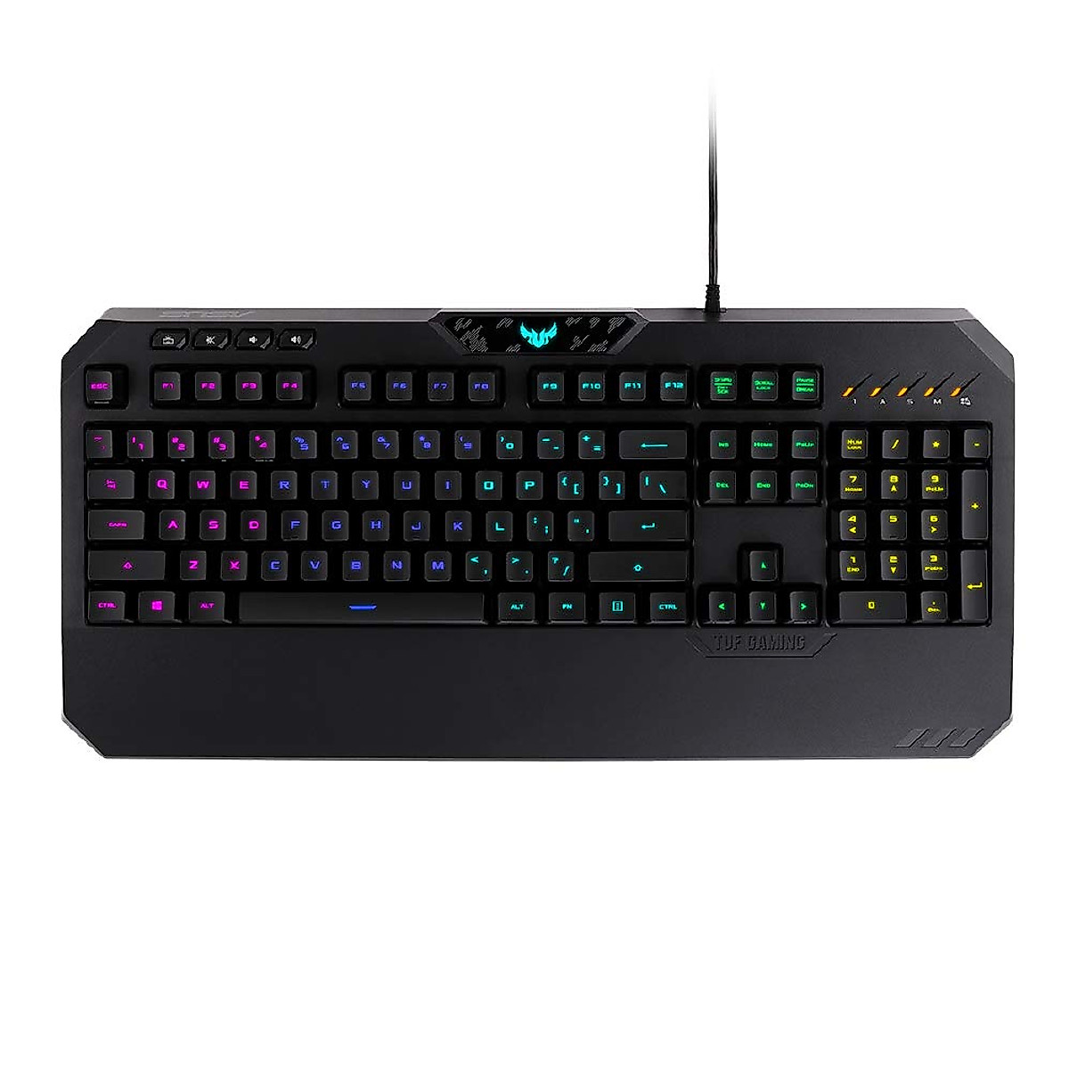 ASUS Mechanical Membrane RGB PC Gaming Keyboard - TUF K5 | Programmable Onboard Memory | Dedicated Media Controls, Aura Sync RGB Lighting | Spill, Sweat & Abrasion Resistant - Highly Durable | Black