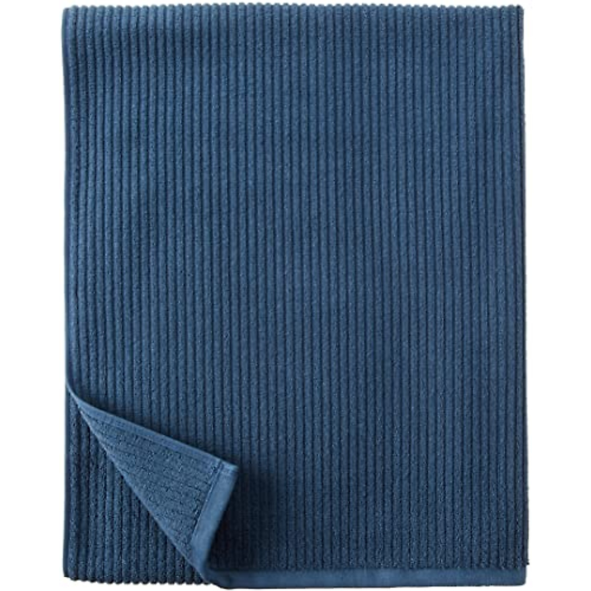 Amazon Aware 100% Organic Cotton Ribbed Bath Towels - Bath Towels, 4-Pack, Navy