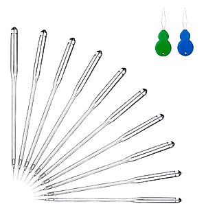 50PCS Sewing Machine Needles, Universal Sewing Needles for Singer, Brother, Bernina, Kenmore, Janome, Schmetz, Easy Thread with 2PCS Needle Threaders, Size 9 11 14 16 18