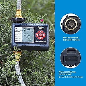 DEWENWILS Sprinkler Timer, Water Timer for Garden Hose, Programmable Hose Timer Automatic Faucet Watering Irrigation Timer for Yard Lawn, Manual Rain Delay Mode, Low Battery Warning