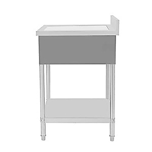 Stainless Steel Worktable Workstation,Commercial Heavy Duty Table with1 Drawer, Undershelf and Backsplash,Kitchen Island for Restaurant, Home, and Hotel