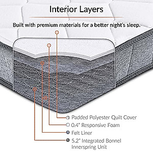 Modway Kate 6” Twin Innerspring Mattress - Firm 6 Inch Twin Innerspring Mattress- 10-Year Warranty