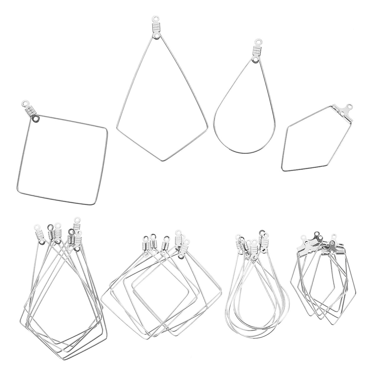 VILLCASE 3sets Earring Findings Charms Round Earring Circle Charms Jewelry Making Hoops for DIY Projects 24pcs*3