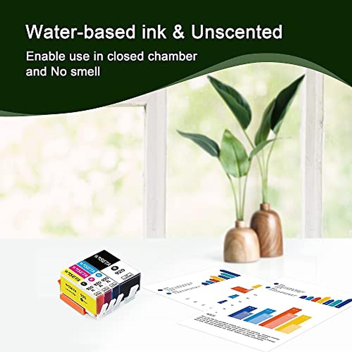 920xl ink cartridges combo 4-pack Compatible Ink WISETA Replacement for HP 920XL High-Yield Ink Cartridge to use with Officejet 6500 6500A 6000 7000 7500 7500A Printer ( Black, Cyan, Magenta, Yellow )