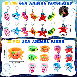 Capoda Under the Sea Party Favors Ocean Sea Animals Themed Party Dcorations Supplies, Bracelet Tattoo Sticker Stampers Keychain Ocean Goodie Bag Fillers for Birthday Rewards Gift(144 Pcs)