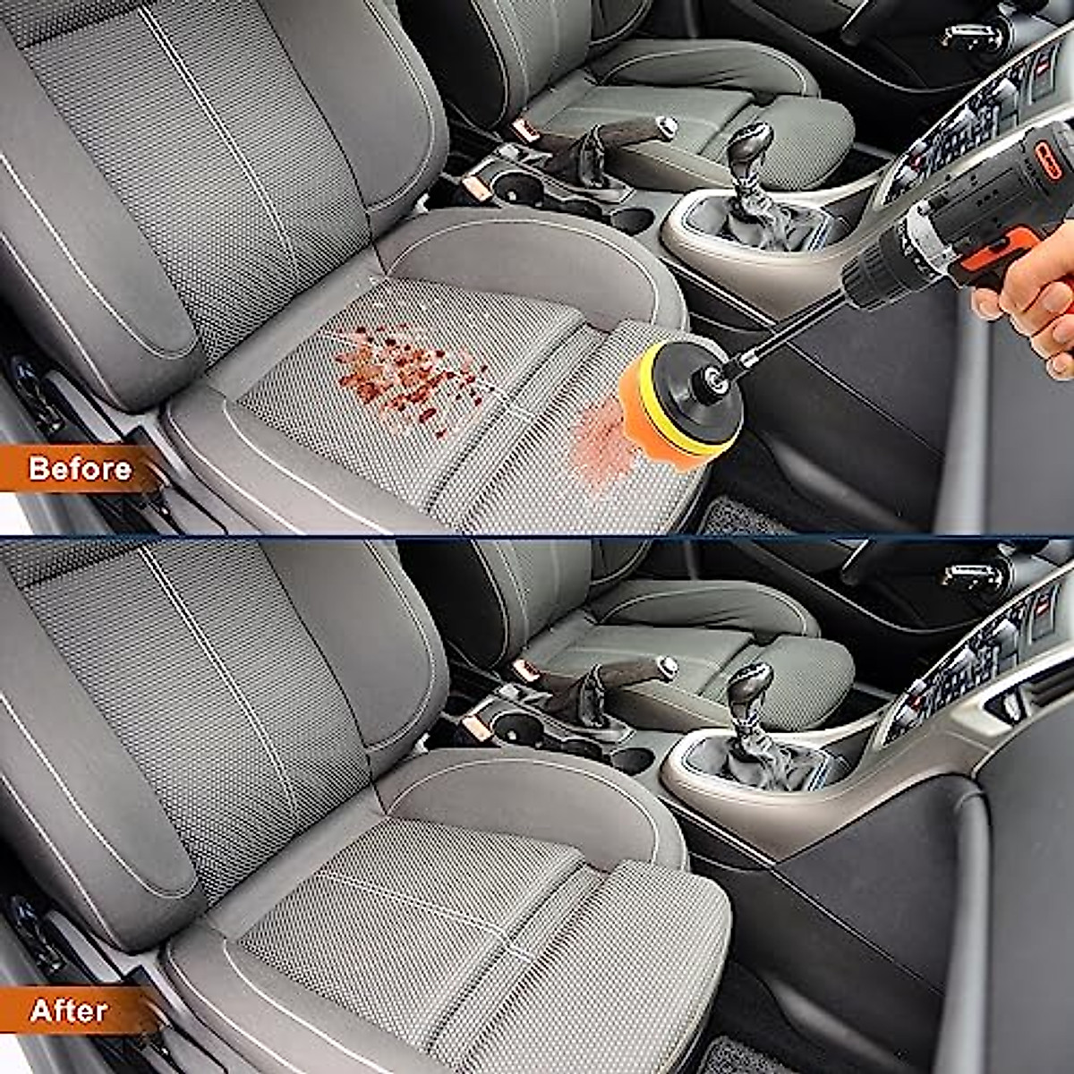 CHEN REFINISH 22 Pcs Drill Brush Attachments Set, Power Drill Brushes for Cleaning Scrub Pads and Sponge with Extend Long Attachment, Car Detailing Kit for Bathroom, Corners, Kitchen, Tile, Grout, Tub