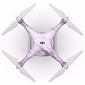 Design Skinz Design Skinz Purple Marble & Digital Silver Foil V10 Full-Body Wrap Decal Skin-Kit Compatible with The Drone DJI Spark