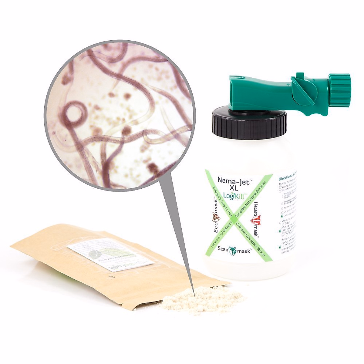 BioLogic's Scanmask Beneficial Nematodes, Steinernema feltiae Sf Nematodes for Natural Insect Pest Control (50 Million with Applicator)