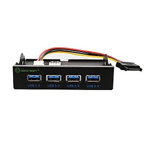 Syba Active 4 Port USB 3.0 Hub Panel for 3.5" Floppy Bay 19 Pin Header SATA Power SY-HUB20211