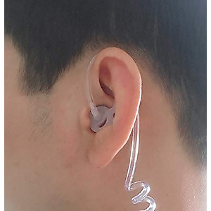 Silicone Fin Ear Mold for Two Way Radio Earpiece Replacement Earmold Earbud Tips for Surveillance Police Earpiece Coil Tube Headset (2 Pair Fin Small)