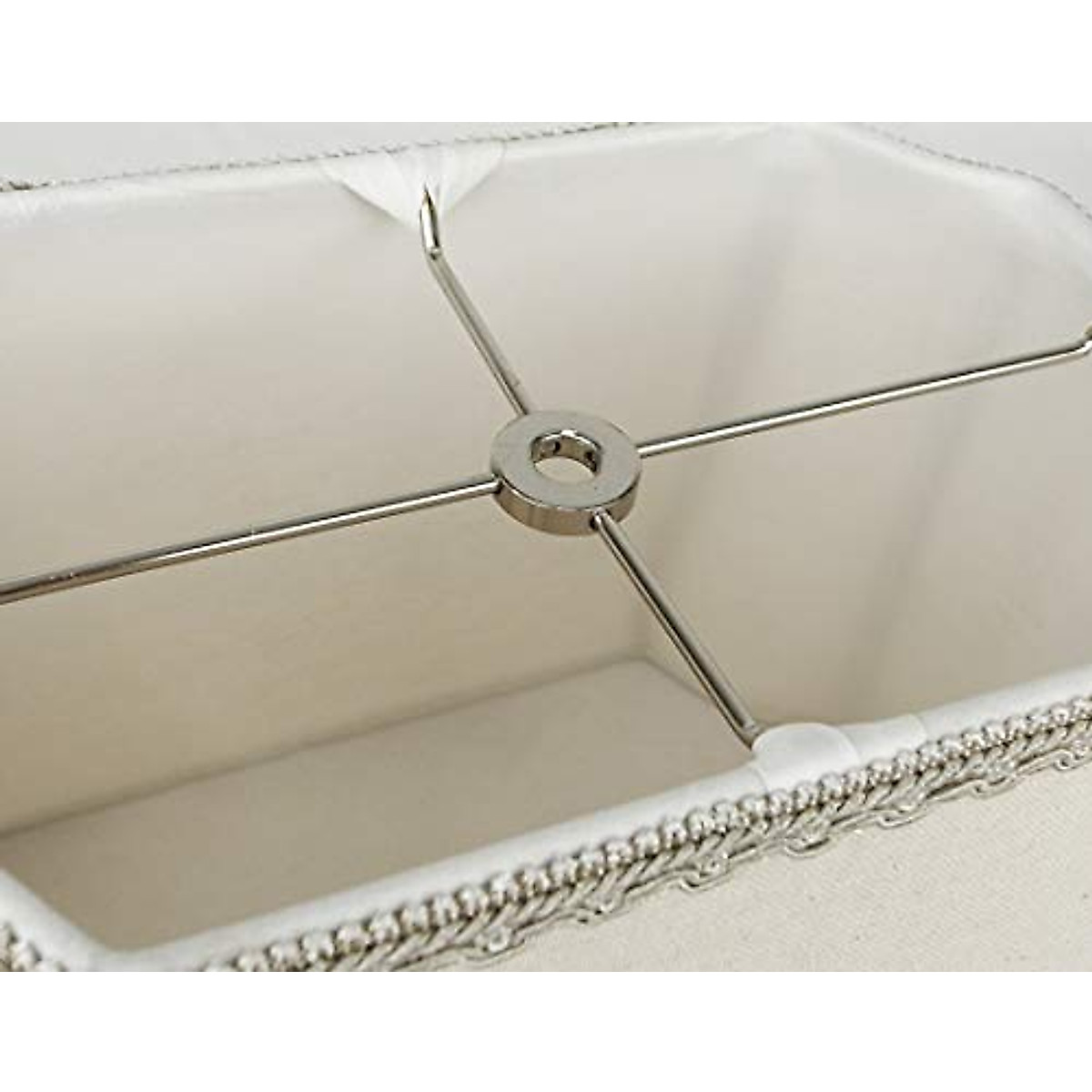 Mestar Decor Cut Corner Linen Lampshade with Lace Trim (Spider) (Rectangular)