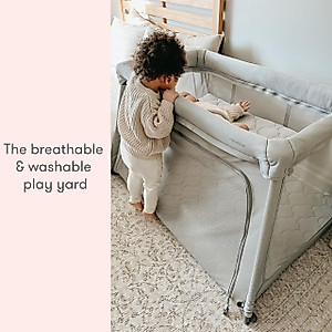 Newton Baby Travel Crib and Play Yard - 2023 Model | 100% Breathable & Washable Portable Playpen | Largest-in-Class with Travel Bag & Sheet + Optional Bassinet