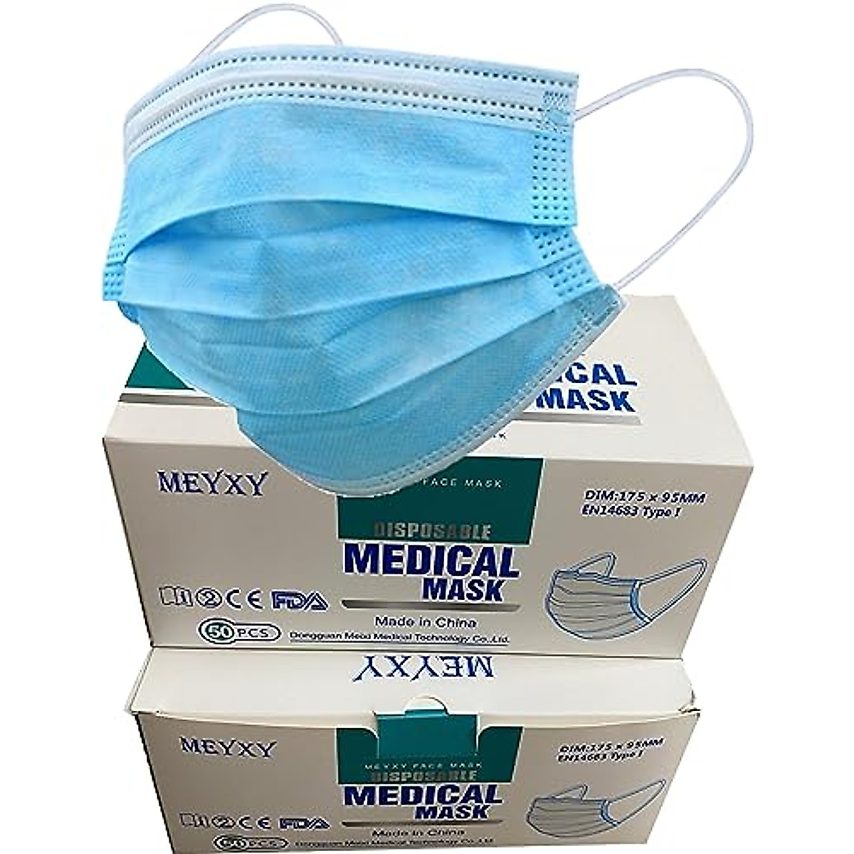 EBAT ASTM Level 1 Disposable Face Masks 100 PCS (2-Box) - for Home & Office,Breathable & Comfortable 3-Layer Filter, Blue