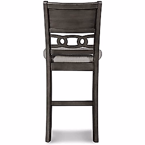 New Classic Furniture Gia Drop Leaf Counter Table with Two Chairs, 42-Inch, 42.25" Set, Grey